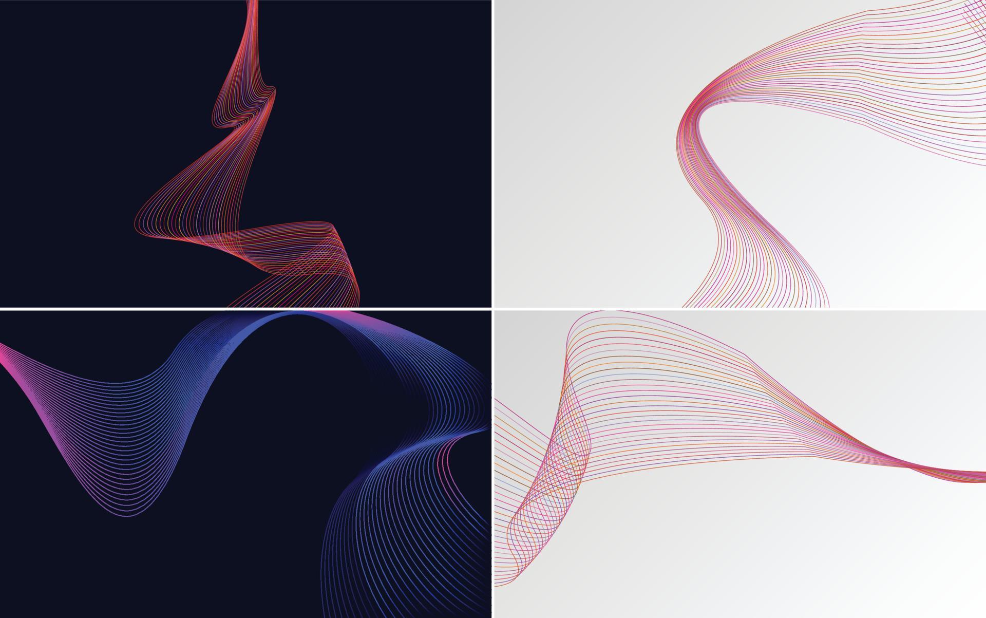 Set of 4 abstract wave backgrounds for a unique look 18282758 Vector ...