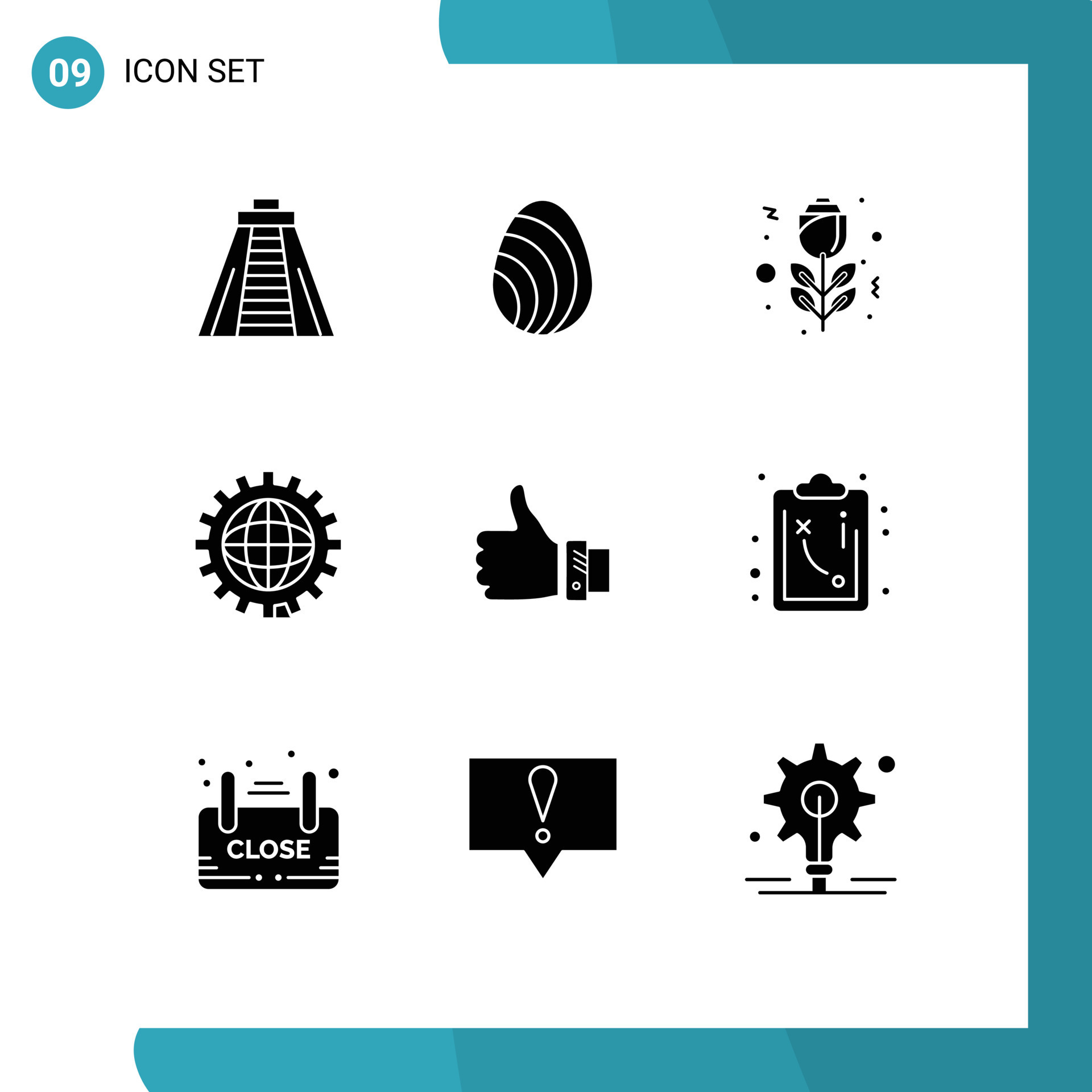 Set of 9 Modern UI Icons Symbols Signs for finger like red programing ...