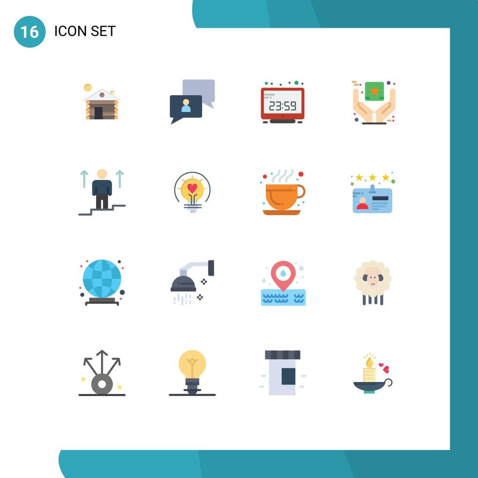 16 Universal Flat Color Signs Symbols Of User Premium Product Clock Branding Display Editable