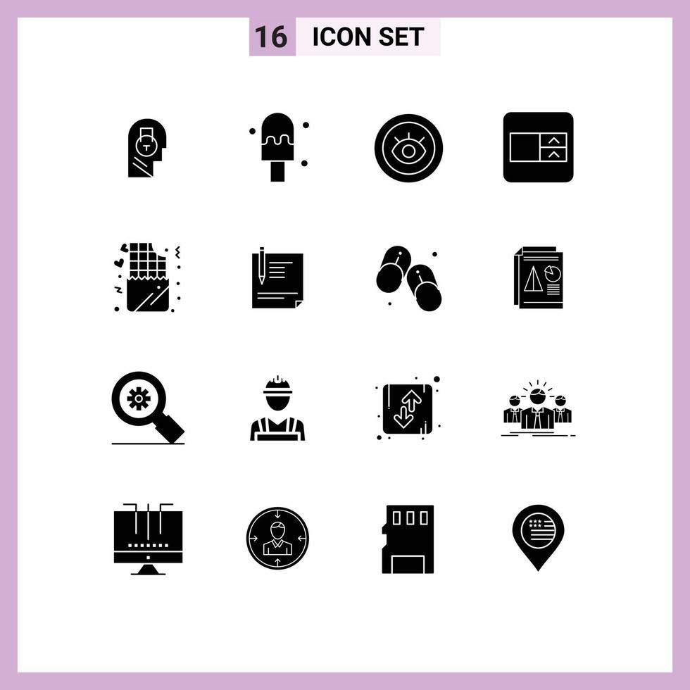 Group of 16 Modern Solid Glyphs Set for romance lifestyle service ... Group of 16 Modern Solid Glyphs Set for romance lifestyle service ...