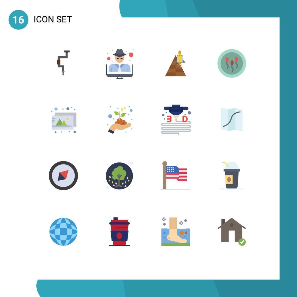 16 Universal Flat Colors Set For Web And Mobile Applications Laboratory Biology Crime