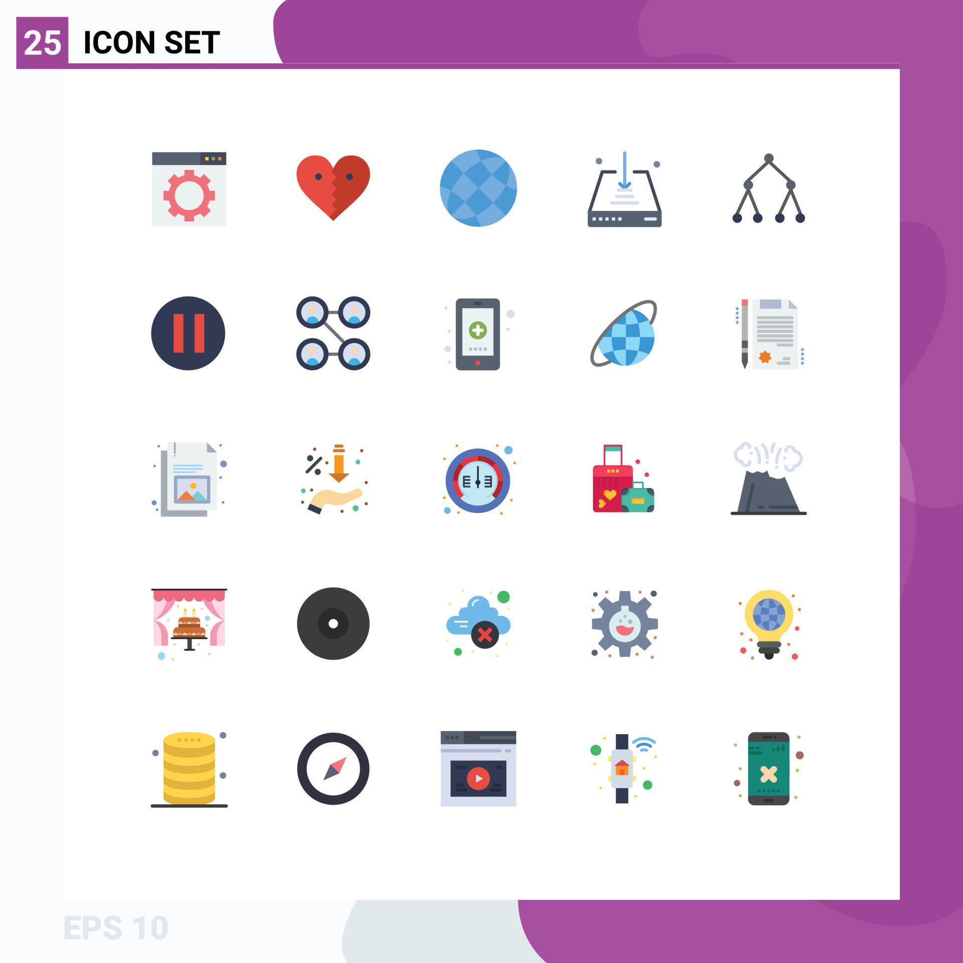 25 Thematic Vector Flat Colors And Editable Symbols Of Link Download