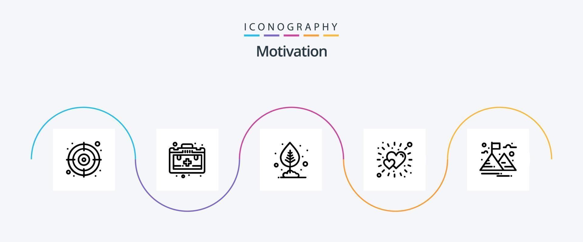 Motivation Line 5 Icon Pack Including . landscape. pot. goal. heart ... Motivation Line 5 Icon Pack Including . landscape. pot. goal. heart ...