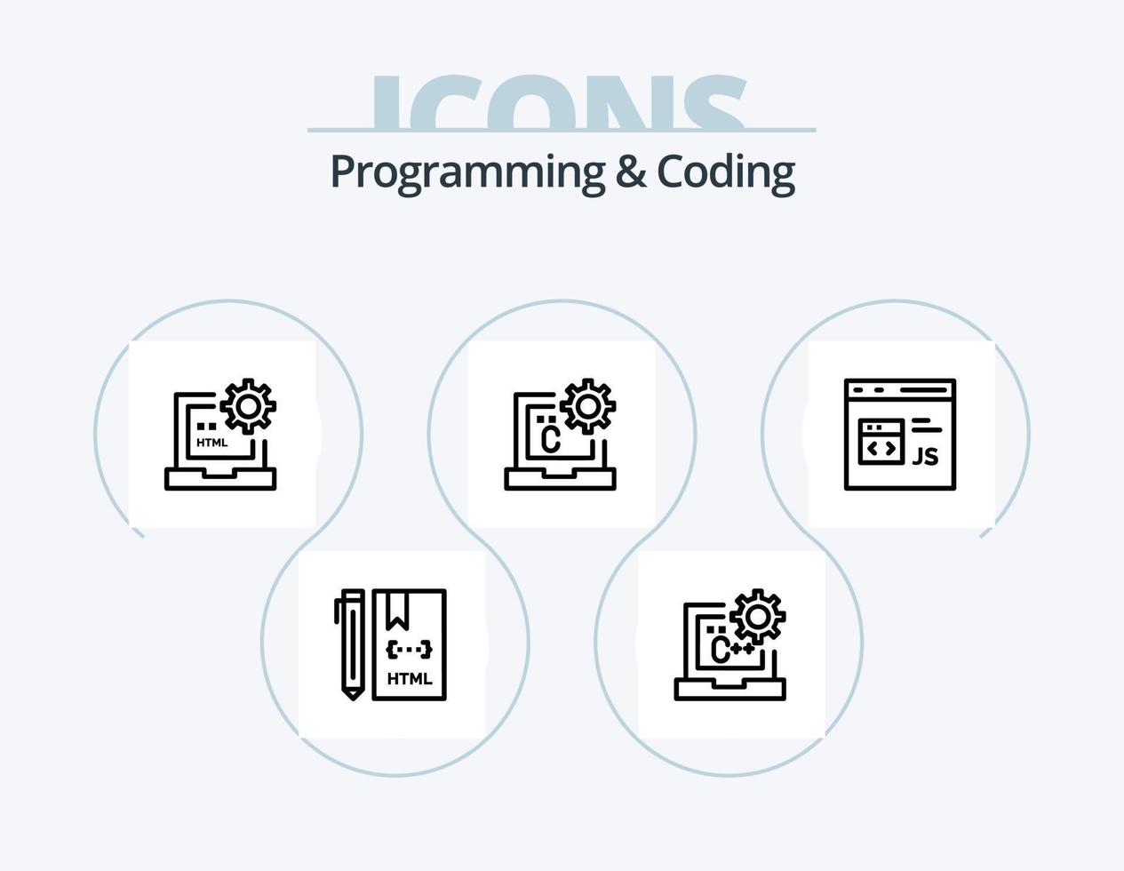 Programming And Coding Line Icon Pack 5 Icon Design Coding C 2839