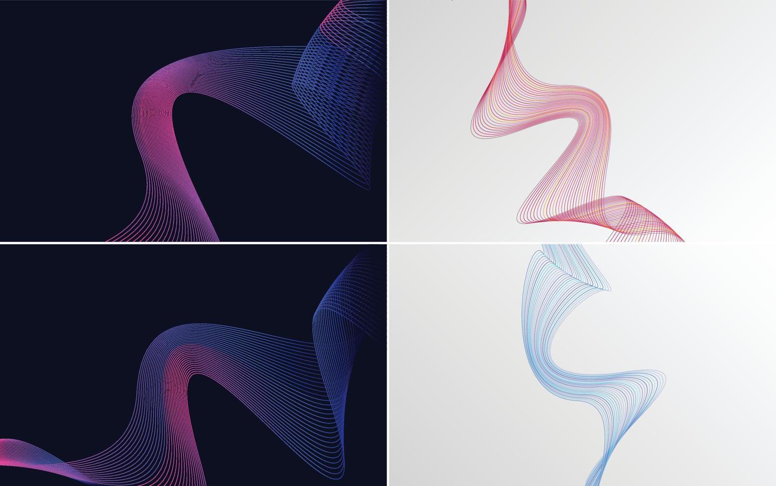 Wave curve abstract vector backgrounds for a stylish and professional ...