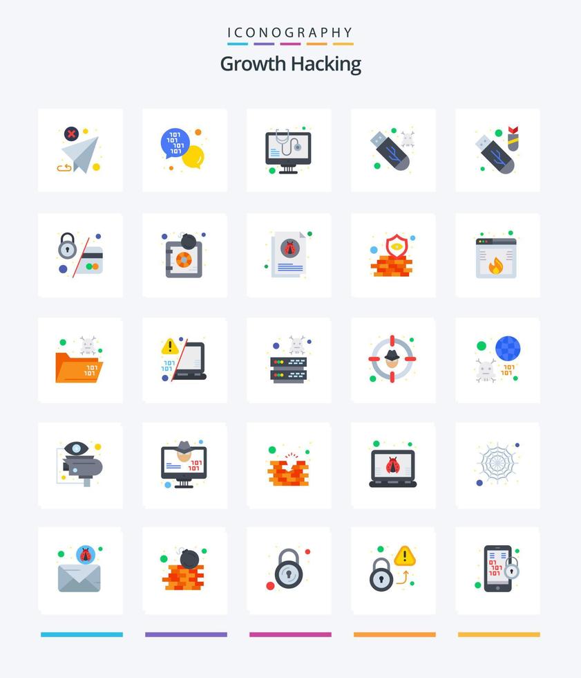 Creative Hacking 25 Flat icon pack Such As usb. usb. message. stick ...