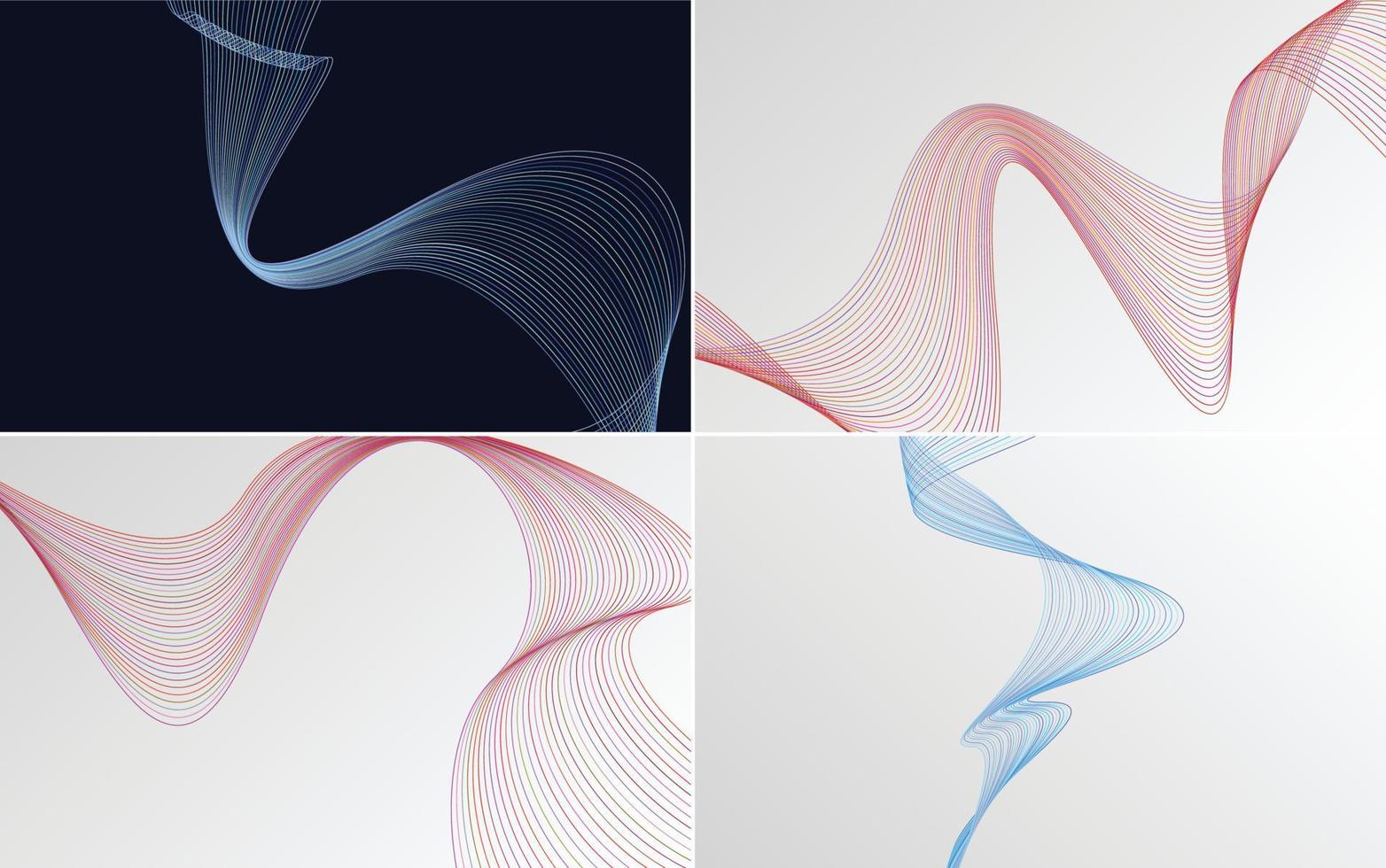 Set of 4 vector line backgrounds to elevate your designs to the next ...