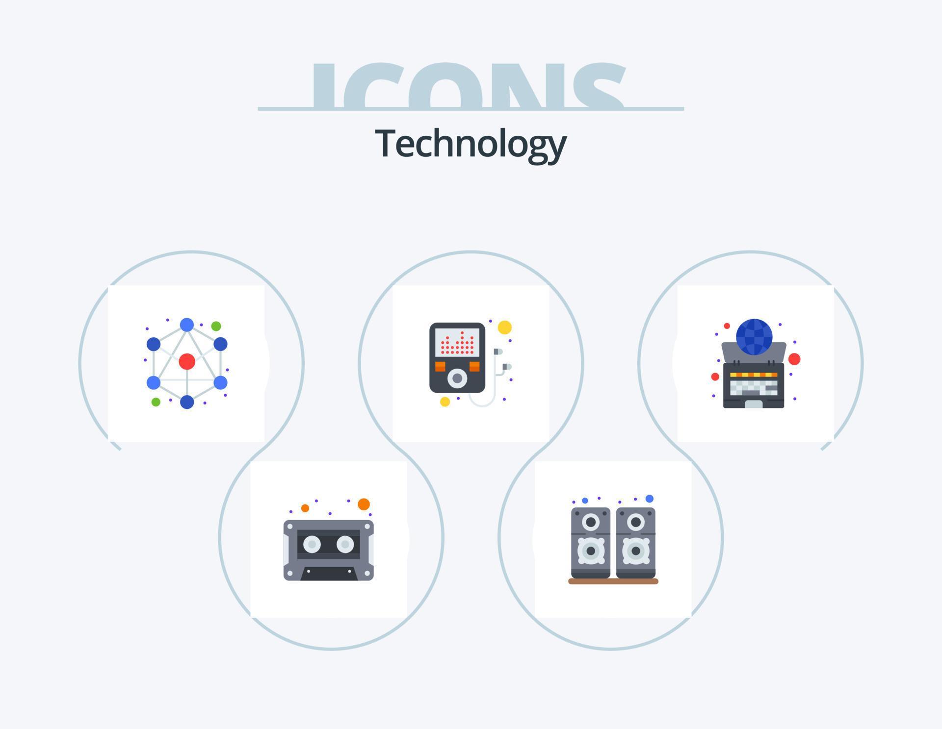 Technology Flat Icon Pack 5 Icon Design. . system. hierarchy. internet ...