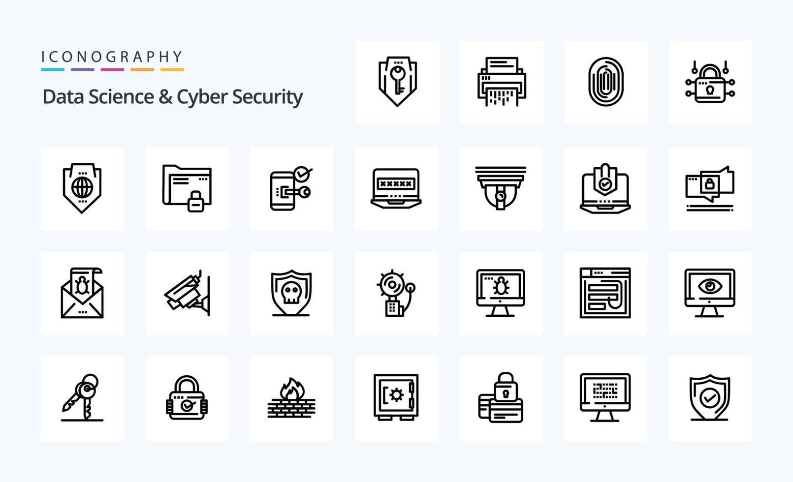 25 Data Science And Cyber Security Line icon pack 18293114 Vector Art at Vecteezy