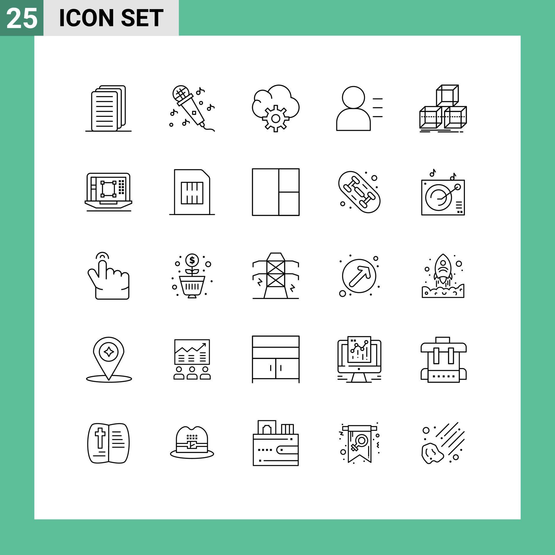 Pack of 25 creative Lines of decrease box data stack arrange Editable ...