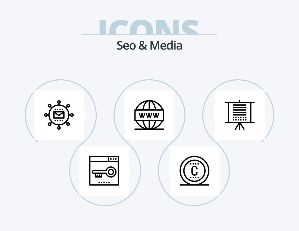 Seo and Media Line Icon Pack 5 Icon Design. optimization. engine. video. cloud. optimization ...