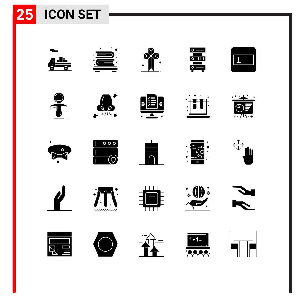 User Interface Pack of 25 Basic Solid Glyphs of text field form cross ...