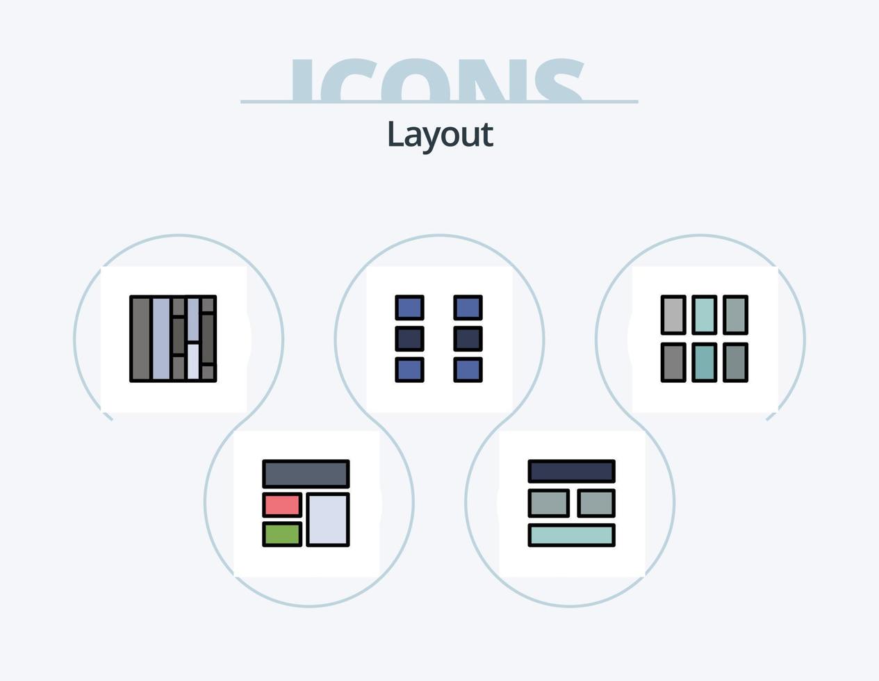 Layout Line Filled Icon Pack 5 Icon Design. . . interface. layout. frame 18295272 Vector Art at ...