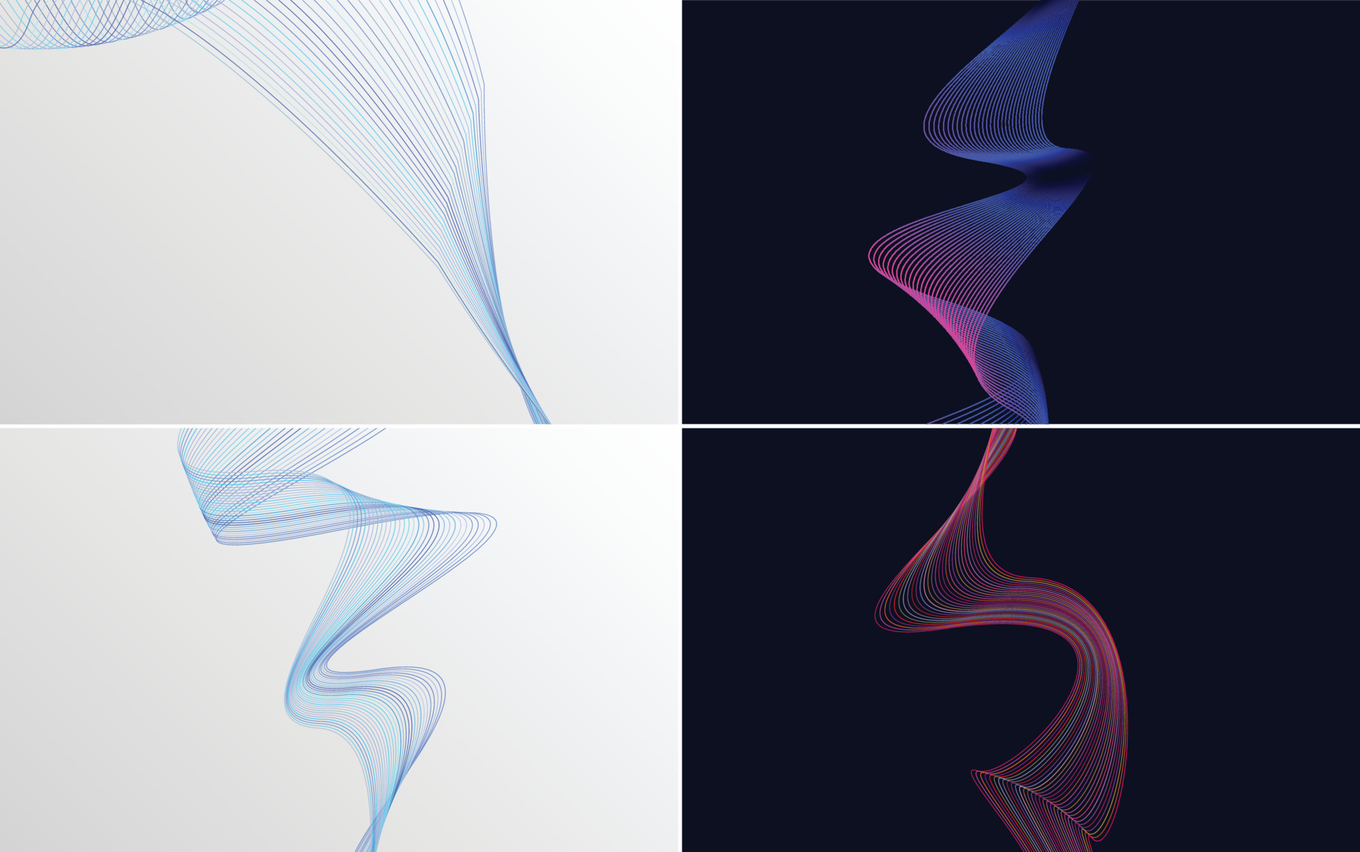 Set of 4 geometric wave pattern backgrounds for a modern look 18295852 ...