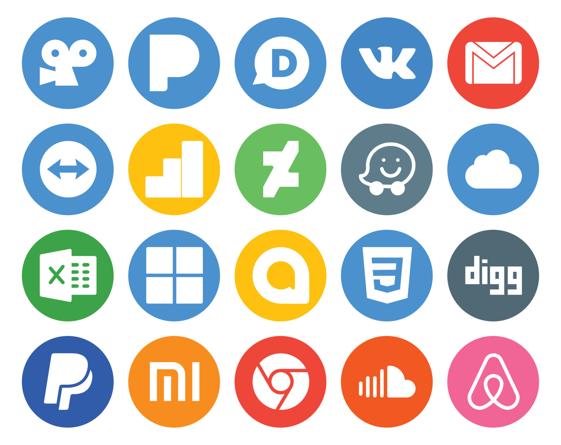 20 Social Media Icon Pack Including paypal css google analytics google allo excel 18296877 ...