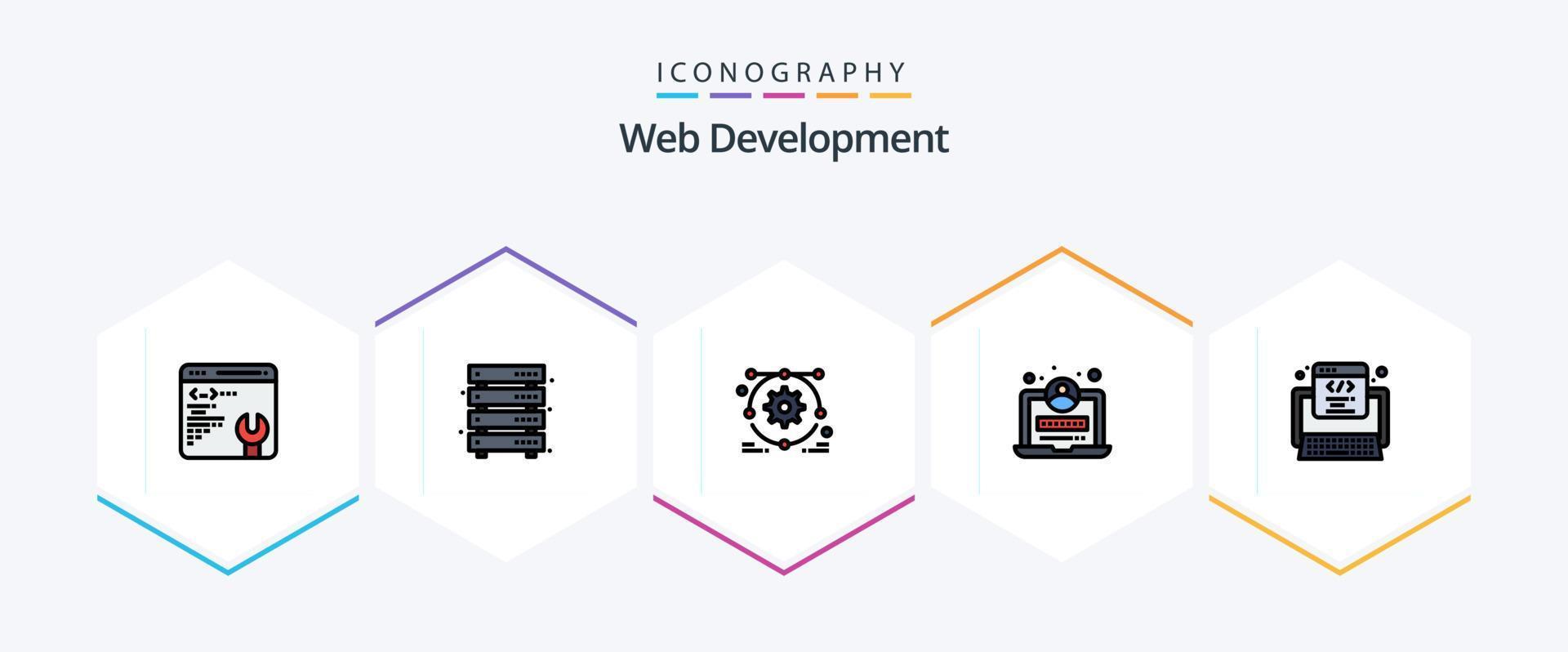 Web Development 25 FilledLine icon pack including web. development. development. code. web ...