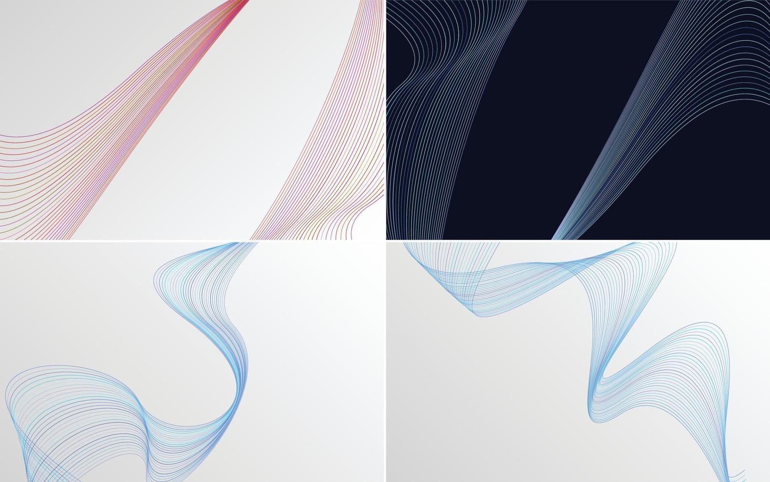 Collection of geometric minimal lines pattern set 18298612 Vector Art ...