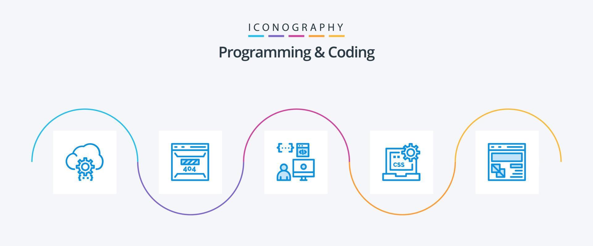Programming And Coding Blue 5 Icon Pack Including Css Code Page Programmer Develop 18298802