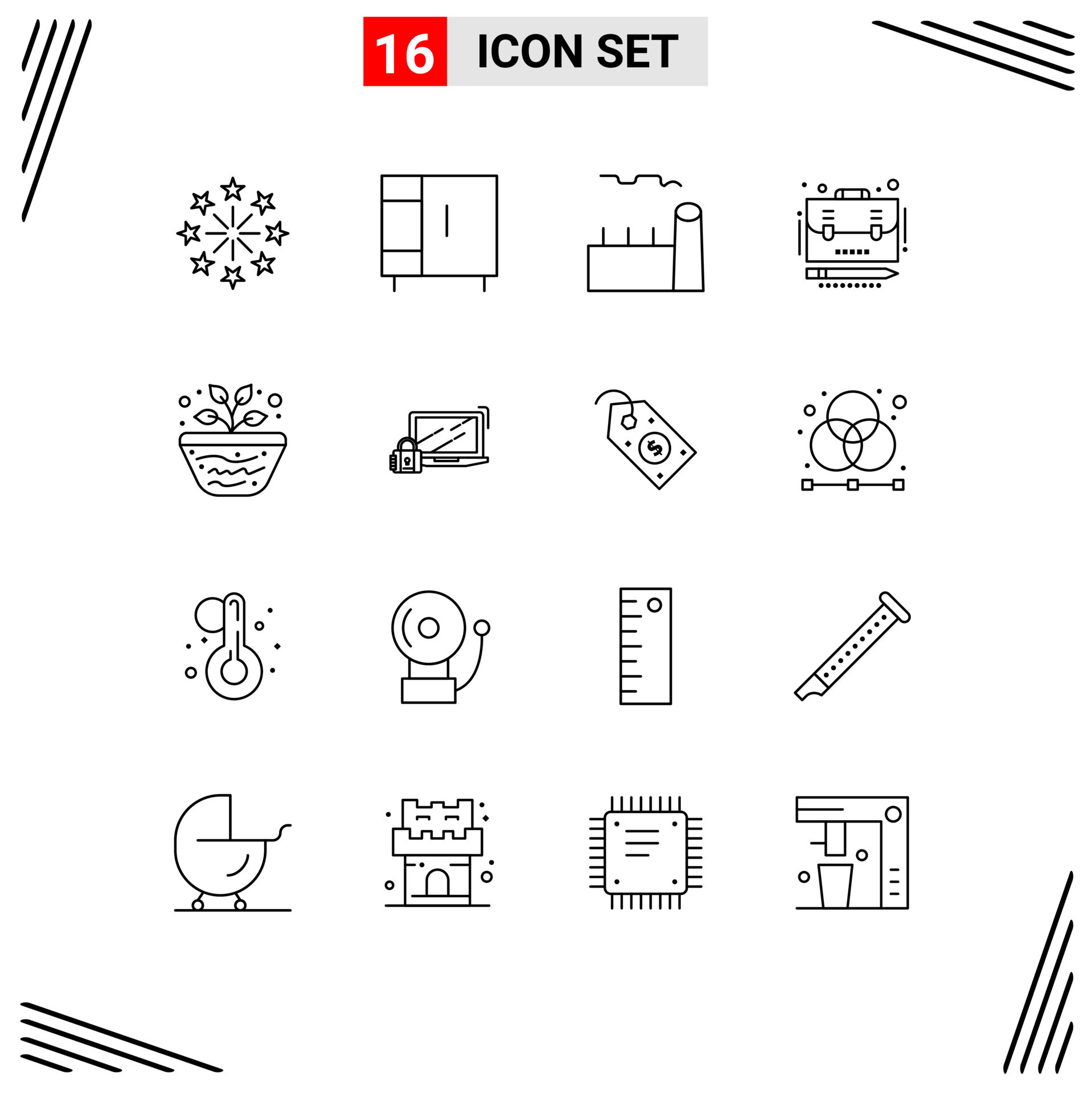 Set of 16 Modern UI Icons Symbols Signs for education portfolio boiler ... Set of 16 Modern UI Icons Symbols Signs for education portfolio boiler ...