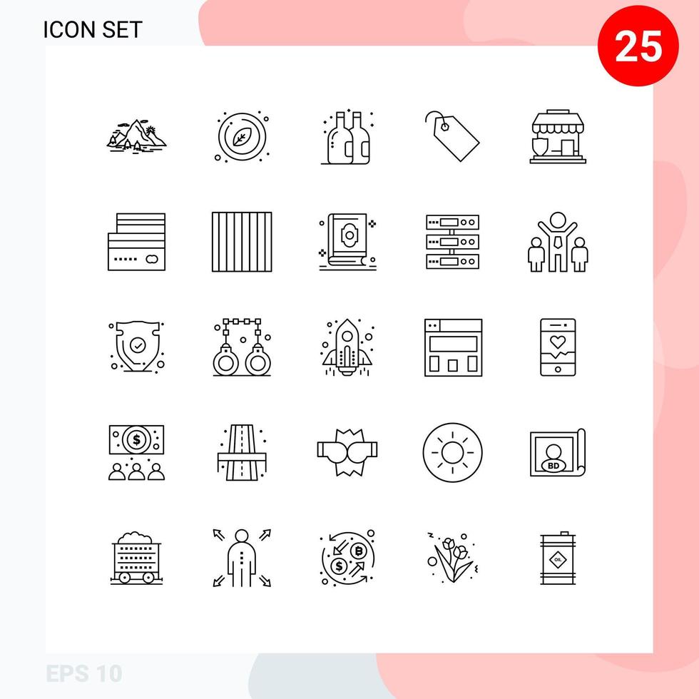 Stock Vector Icon Pack of 25 Line Signs and Symbols for protection ...