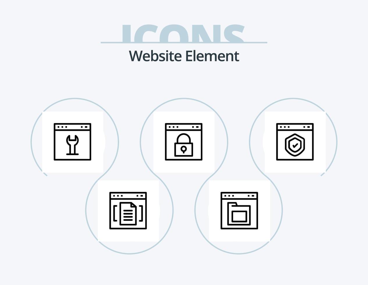 Website Element Line Icon Pack 5 Icon Design. page. browser. browser ...