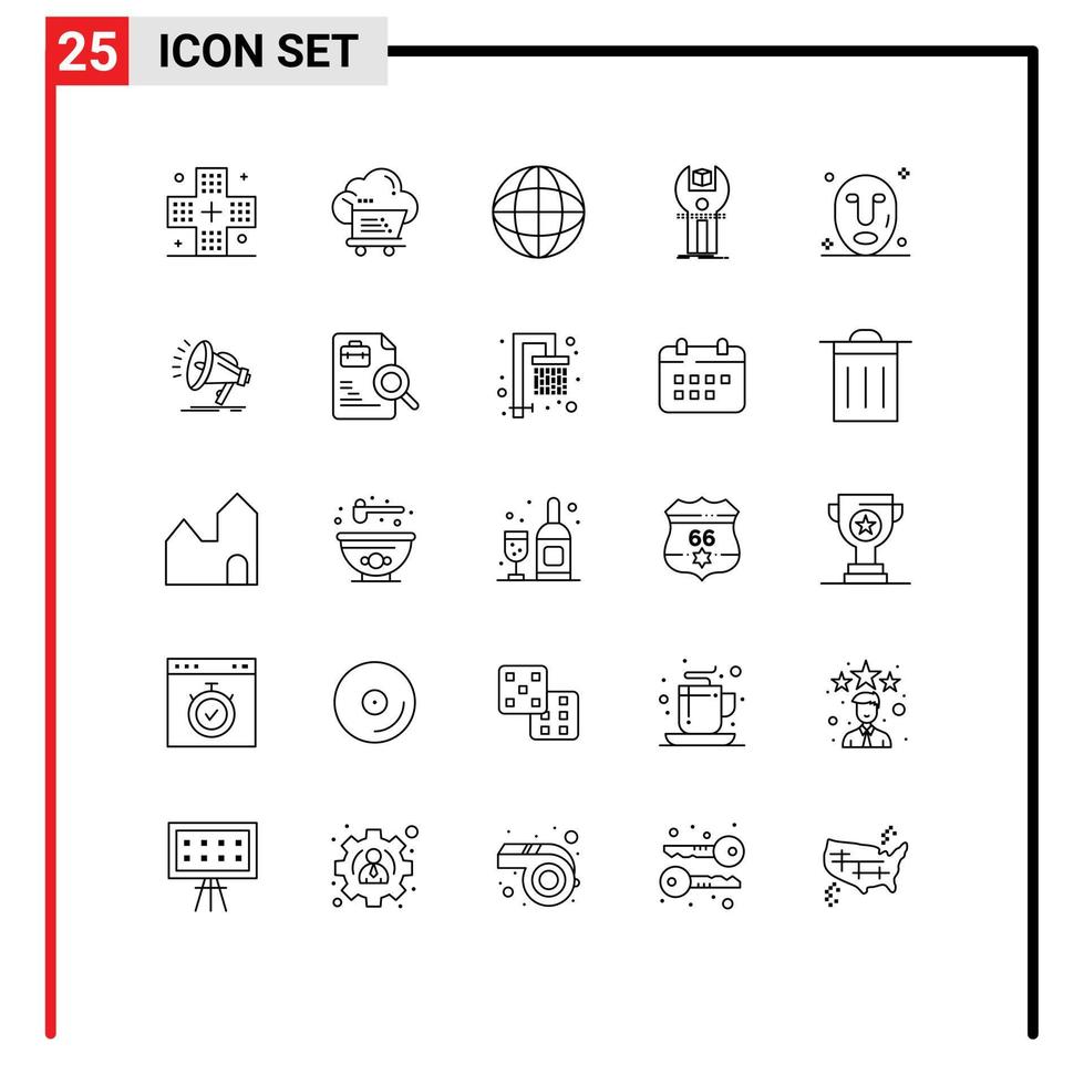 Set of 25 Modern UI Icons Symbols Signs for facial kit ecommerece ...