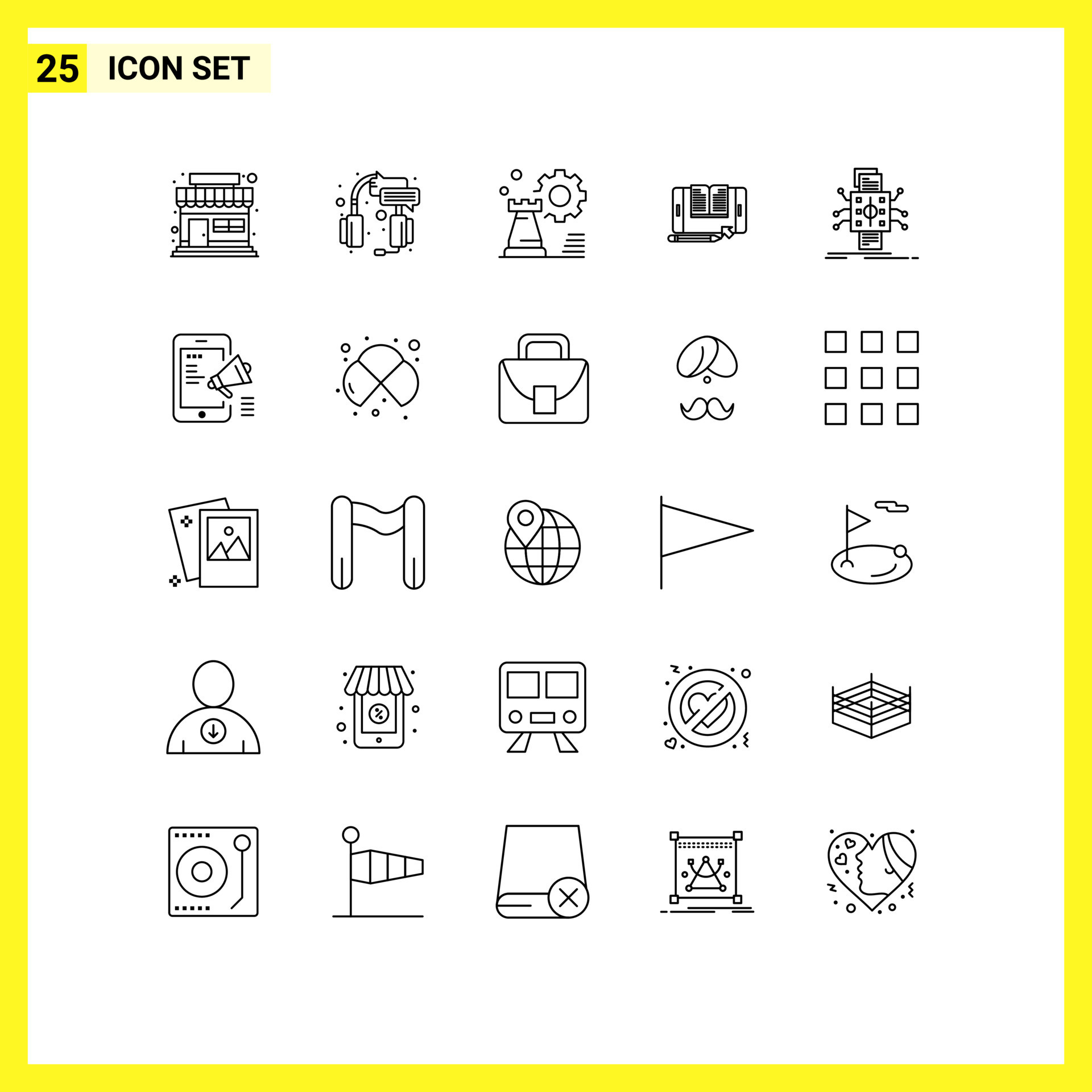 Pictogram Set Of 25 Simple Lines Of Tranfer Smartphone Strategy File Config Editable Vector