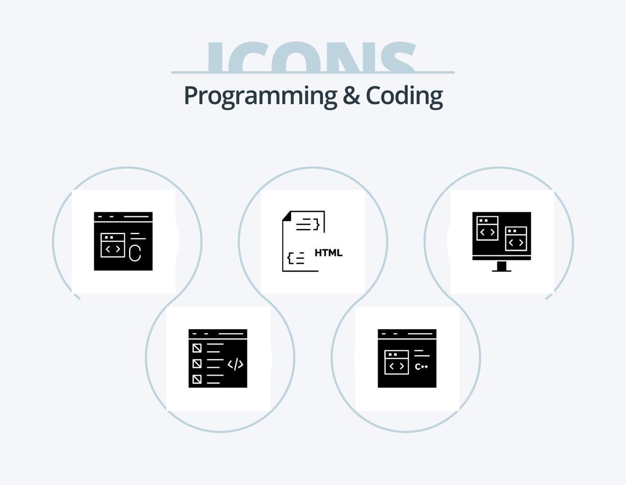 Programming And Coding Glyph Icon Pack 5 Icon Design. computer. app ... Programming And Coding Glyph Icon Pack 5 Icon Design. computer. app ...