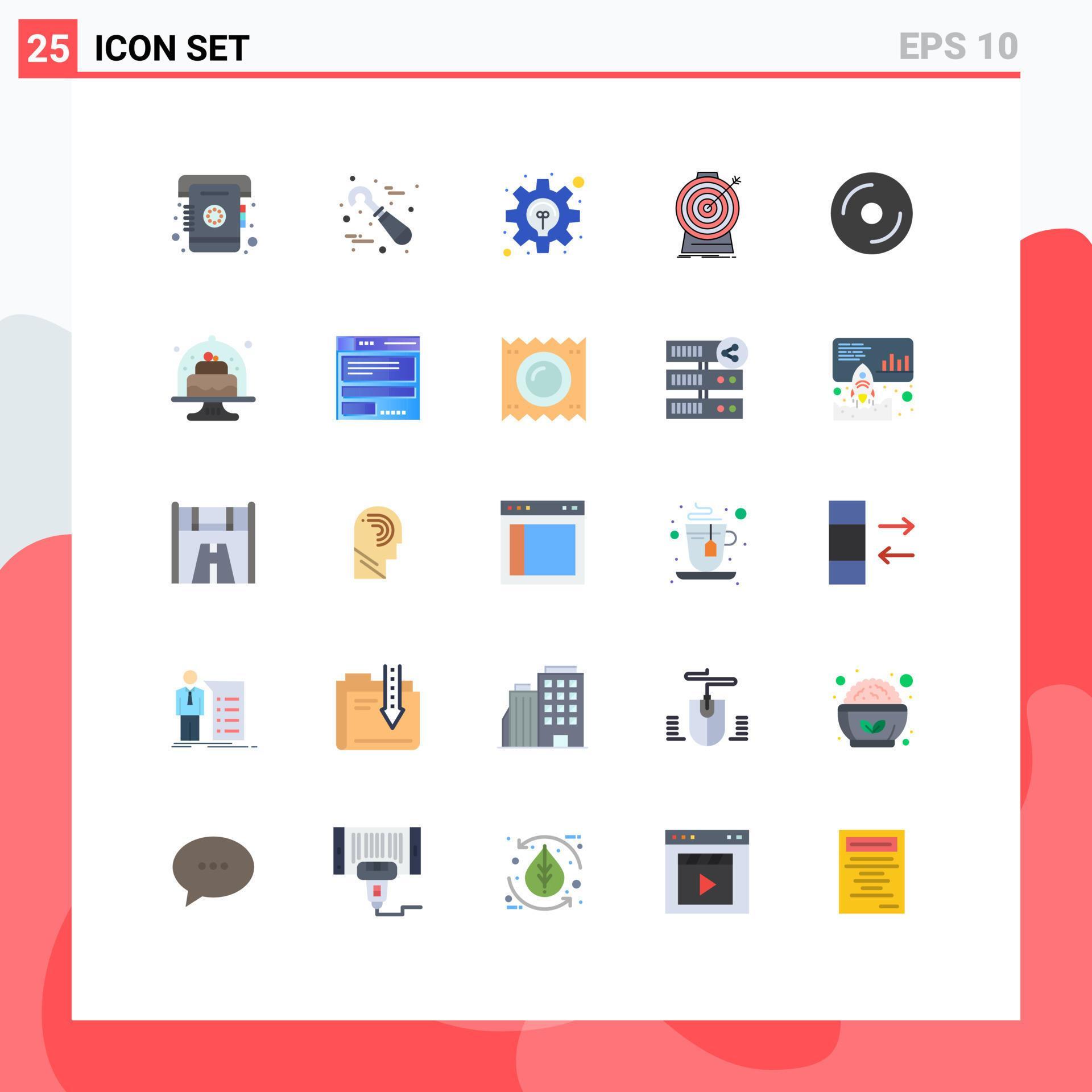 Set Of 25 Modern Ui Icons Symbols Signs For Cd Target Business Goal Aim