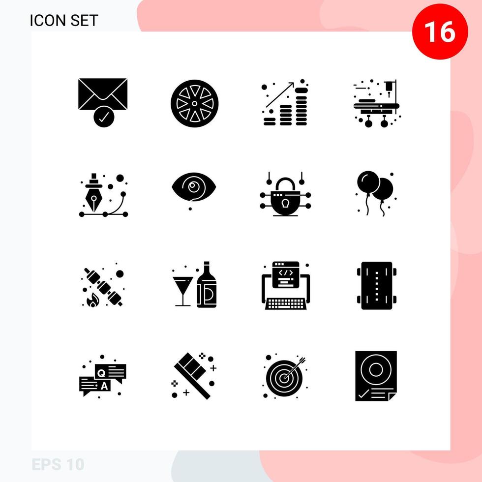 Stock Vector Icon Pack of 16 Line Signs and Symbols for graphic ...