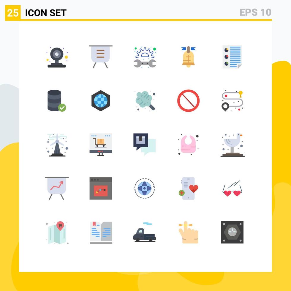 Mobile Interface Flat Color Set Of 25 Pictograms Of Data American Remove Ring Spanner Editable