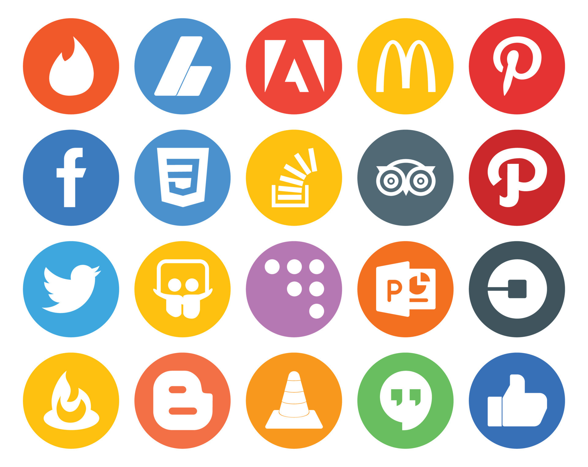 20 Social Media Icon Pack Including slideshare twitter stockoverflow ...