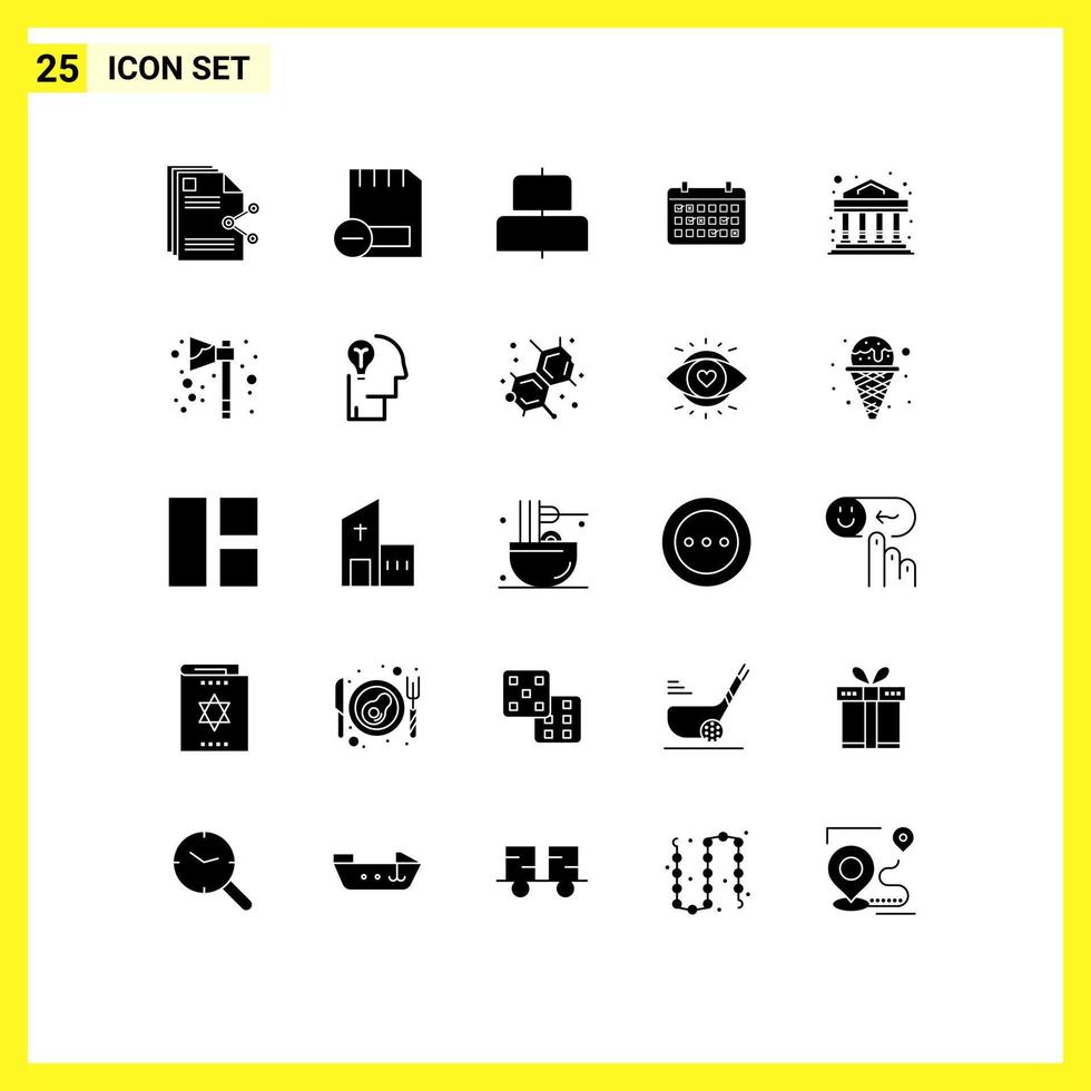 Stock Vector Icon Pack of 25 Line Signs and Symbols for time mounth ...