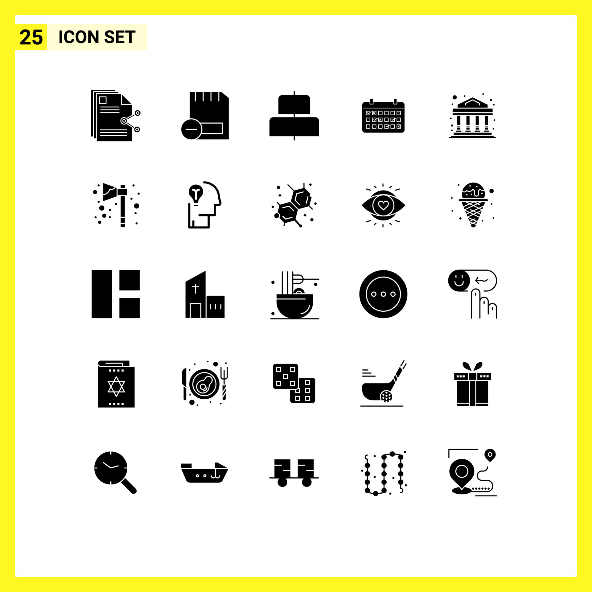 Stock Vector Icon Pack of 25 Line Signs and Symbols for time mounth ...