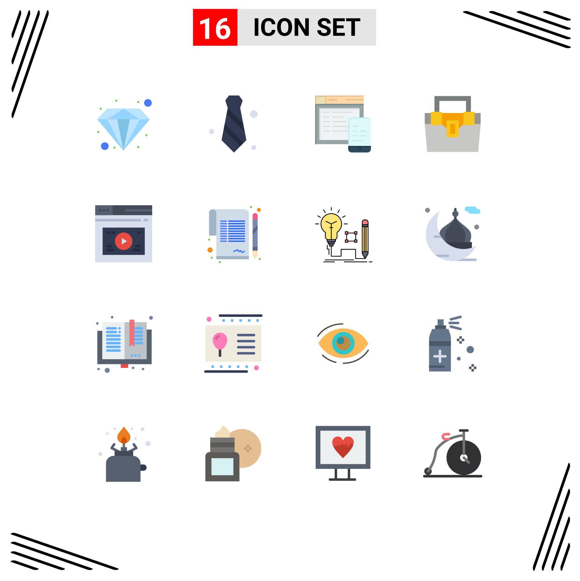 Stock Vector Icon Pack Of 16 Line Signs And Symbols For Page Toolkit Design Material Box