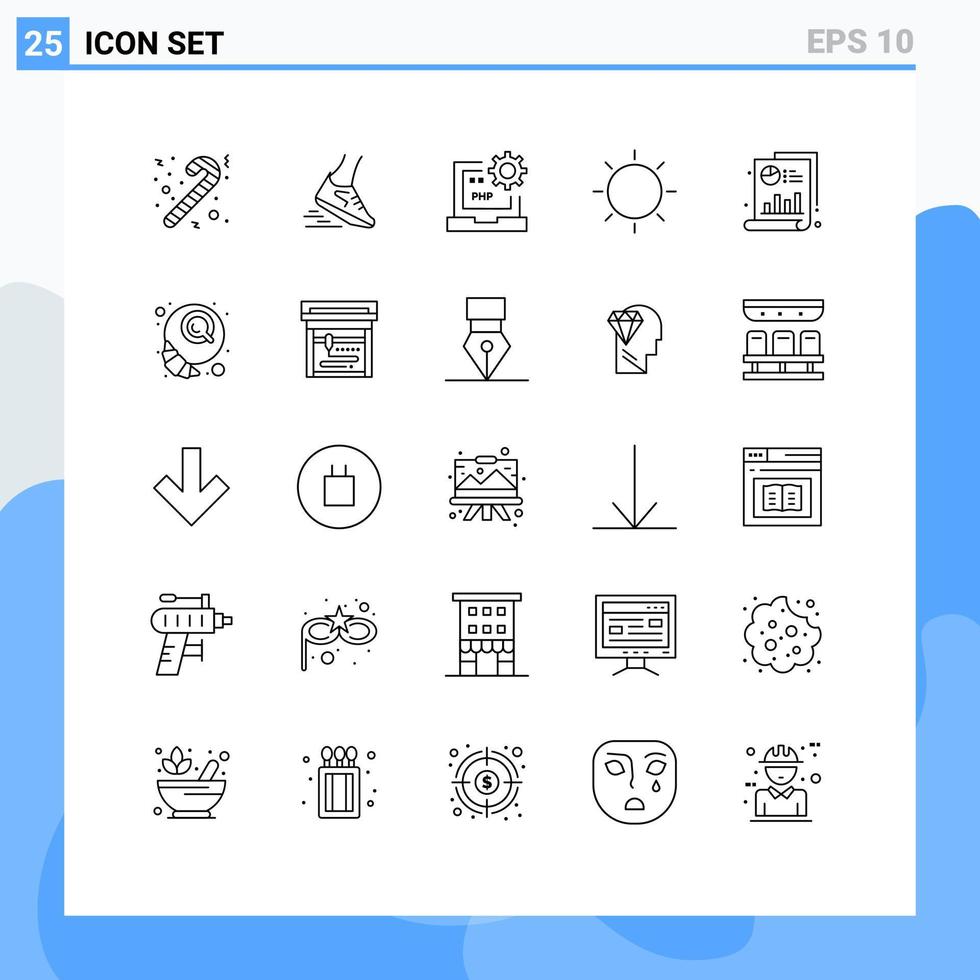 User Interface Pack Of 25 Basic Lines Of Tool Layout Code Interface Laptop Editable Vector