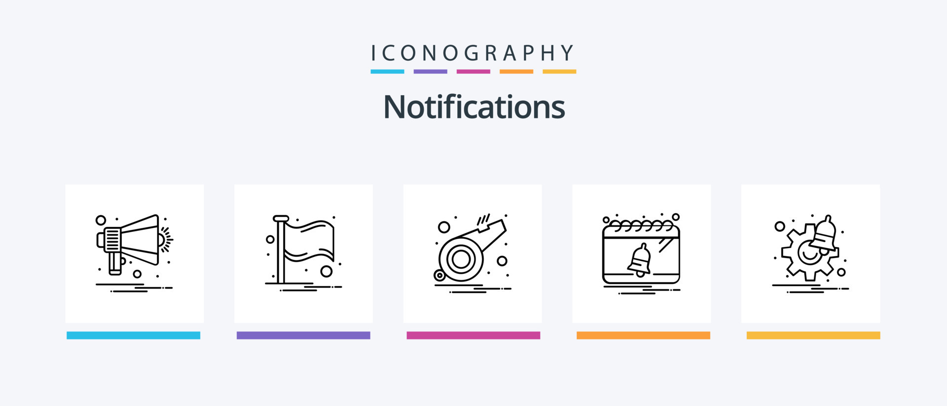 Notifications Line 5 Icon Pack Including warning. block. bubble. notify ...