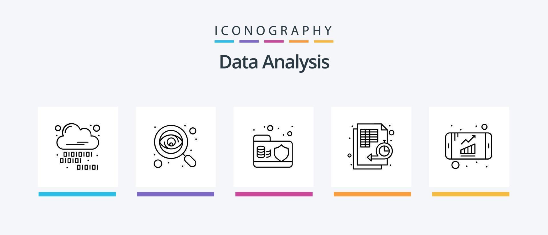 Data Analysis Line 5 Icon Pack Including right. left right. timeline ...