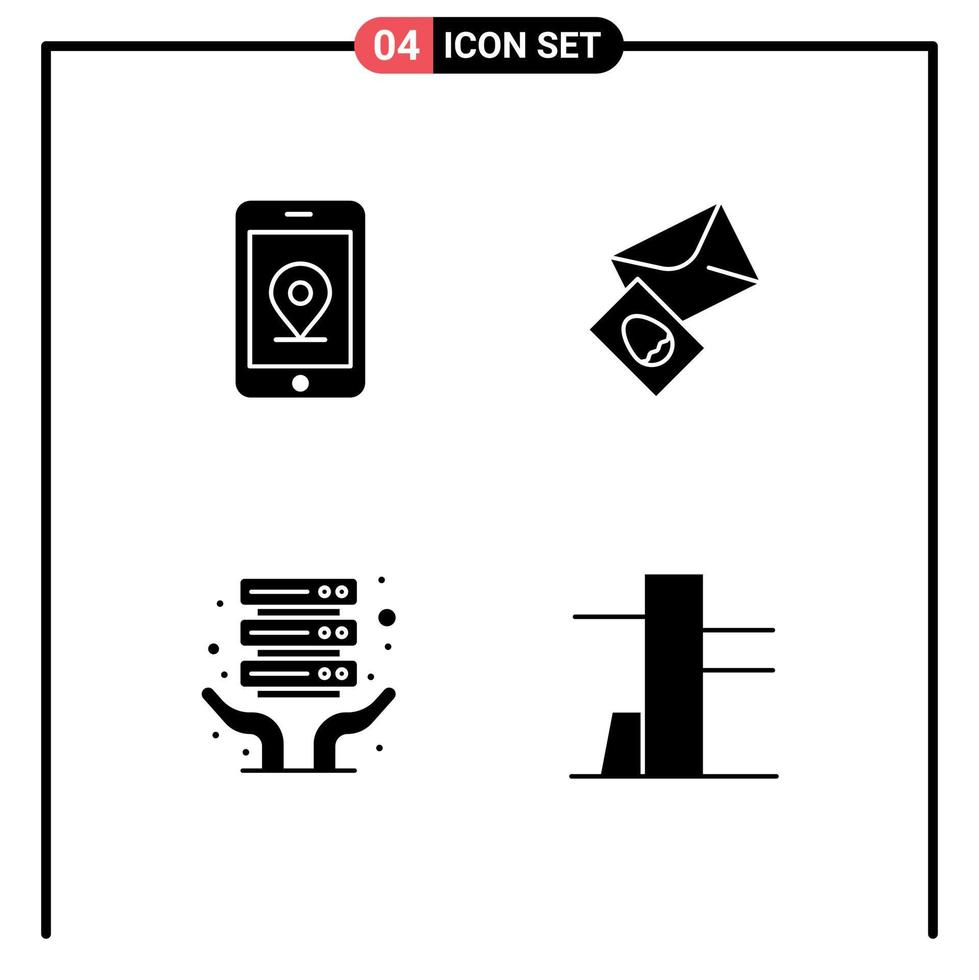 4 Universal Solid Glyphs Set For Web And Mobile Applications Mobile Shared Massege Easter Layer
