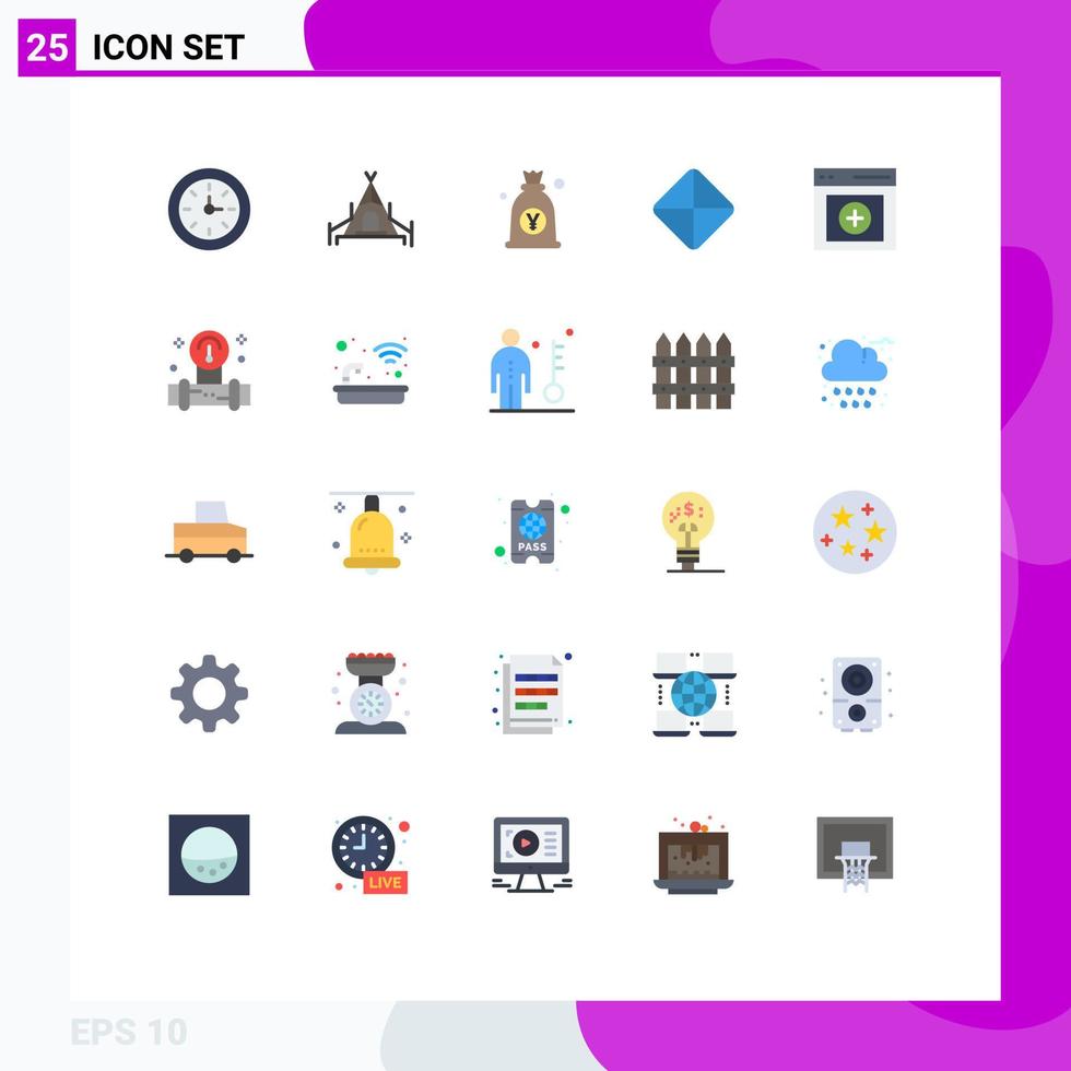 Pack Of 25 Creative Flat Colors Of User Interface Japanese Communication Tablet Editable Vector