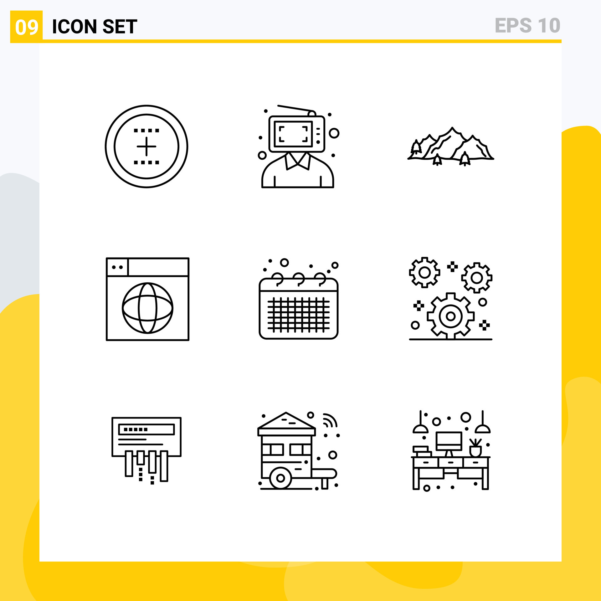 9 Universal Outlines Set For Web And Mobile Applications Internet Web