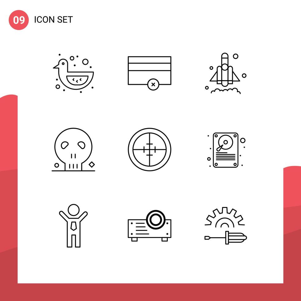 9 Universal Outlines Set For Web And Mobile Applications Soldier Badge Rocket Army Human