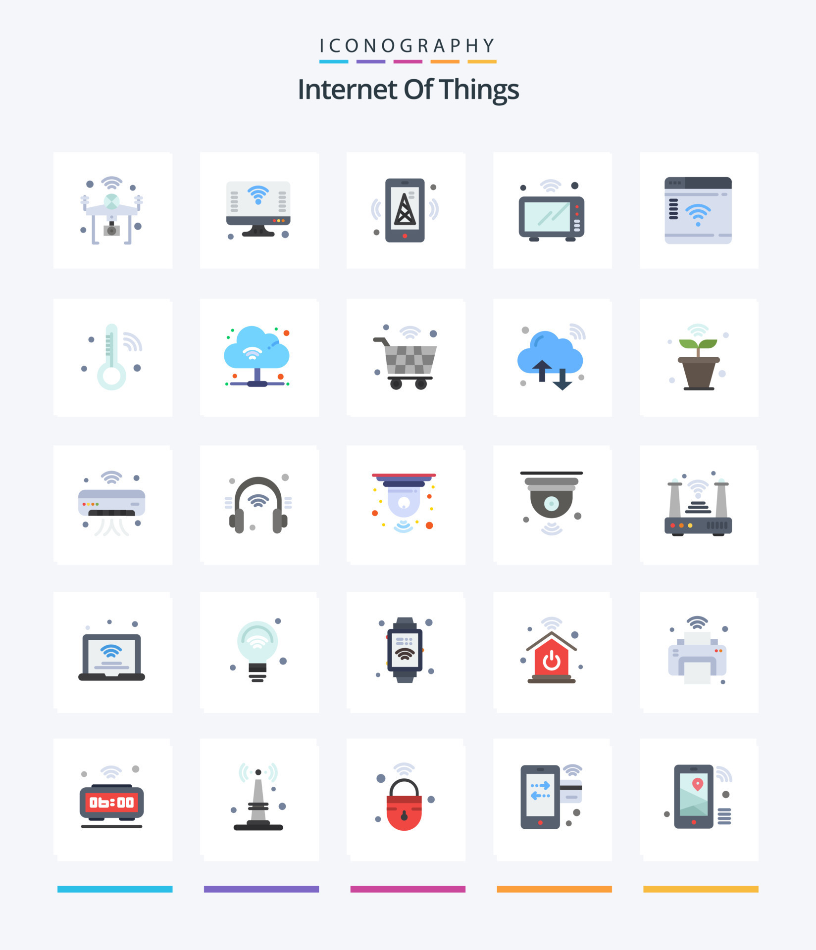 Creative Internet Of Things 25 Flat icon pack Such As oven. iot. things ...