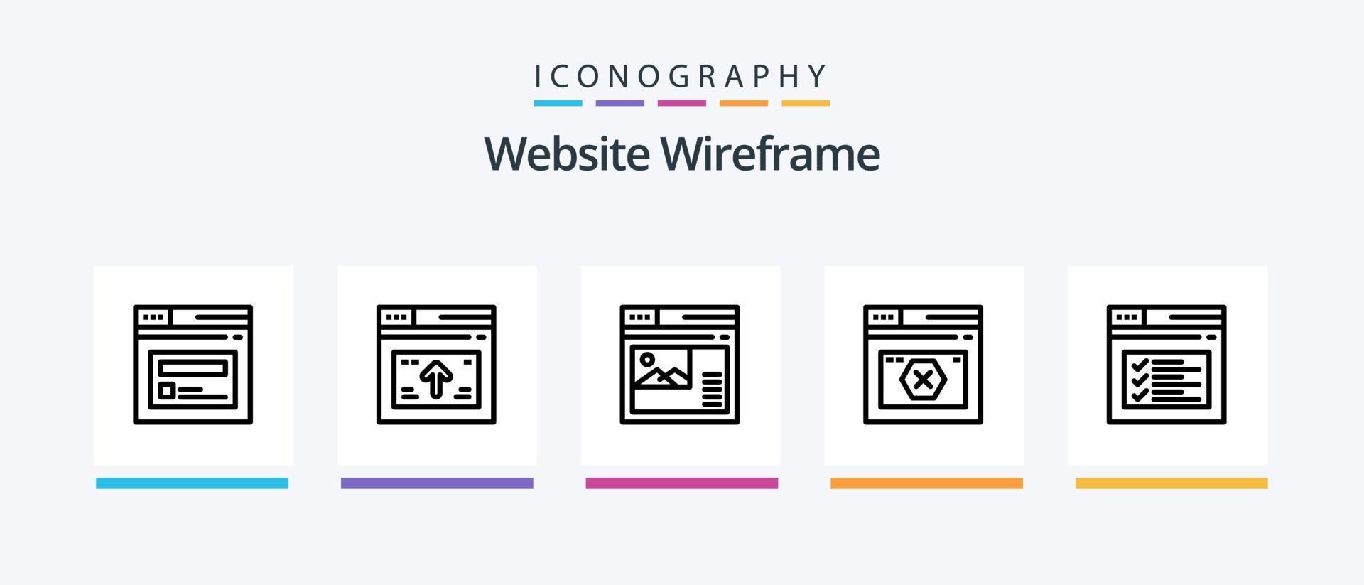 Website Wireframe Line 5 Icon Pack Including Web Internet Website Arrow Web Creative Icons