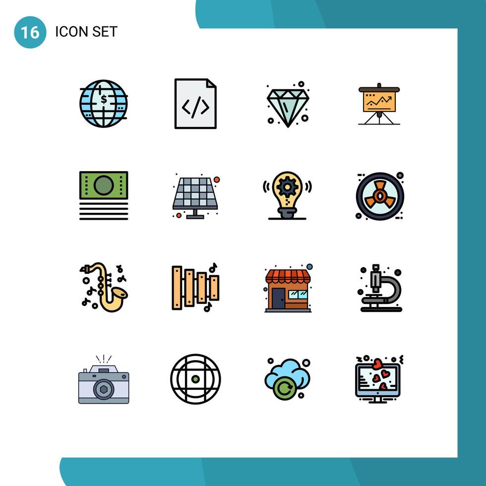 Editable Vector Line Pack of 16 Simple Flat Color Filled Lines of ...