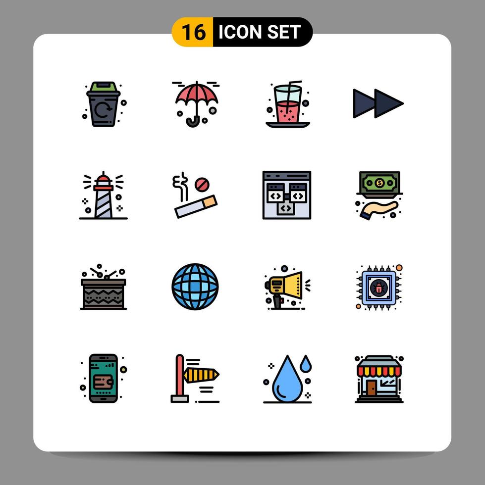 Editable Vector Line Pack of 16 Simple Flat Color Filled Lines of water ...