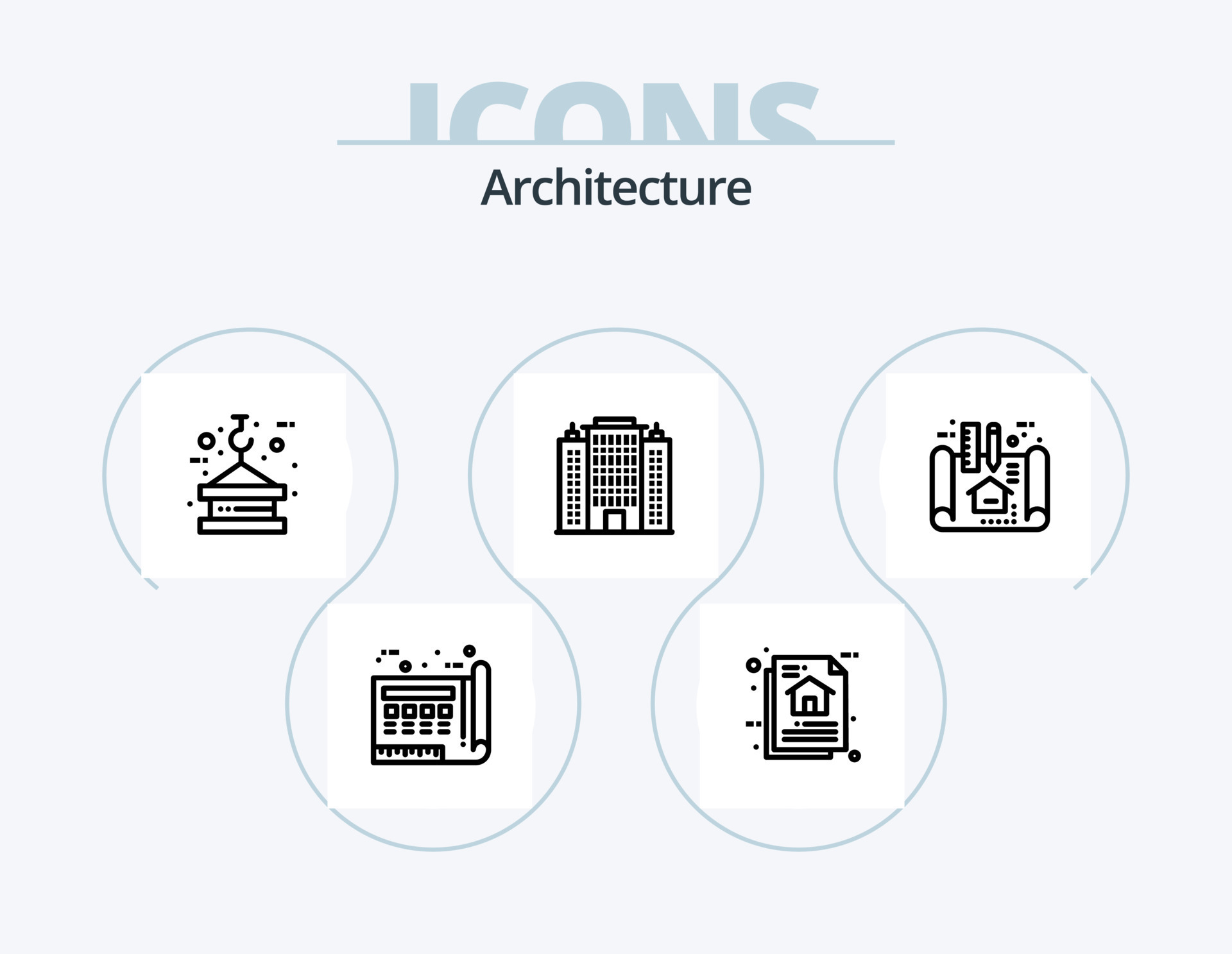 Architecture Line Icon Pack 5 Icon Design. blue print. plan ...