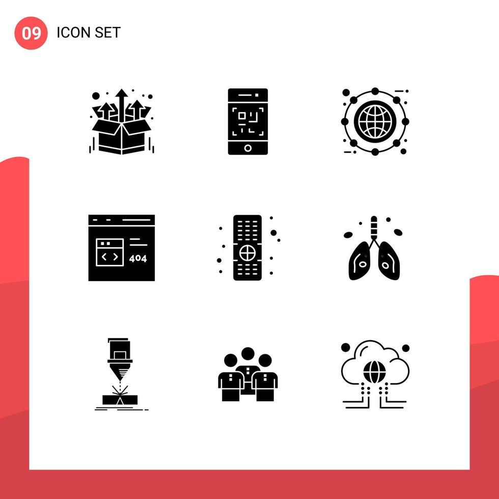 Set Of 9 Modern Ui Icons Symbols Signs For Development Coding Globe Browser Line Editable Vector