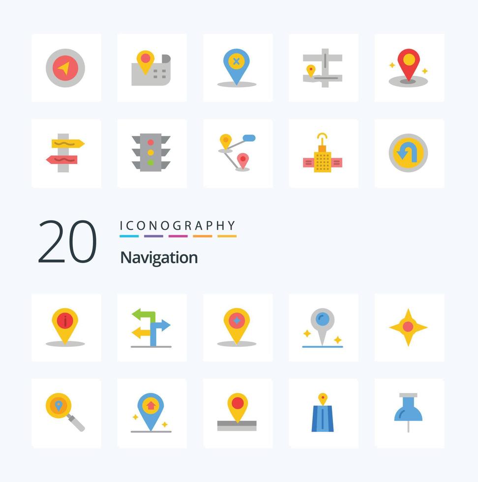 20 Navigation Flat Color Icon Pack Like Map Navigation Compass Compass Location 18319961 Vector