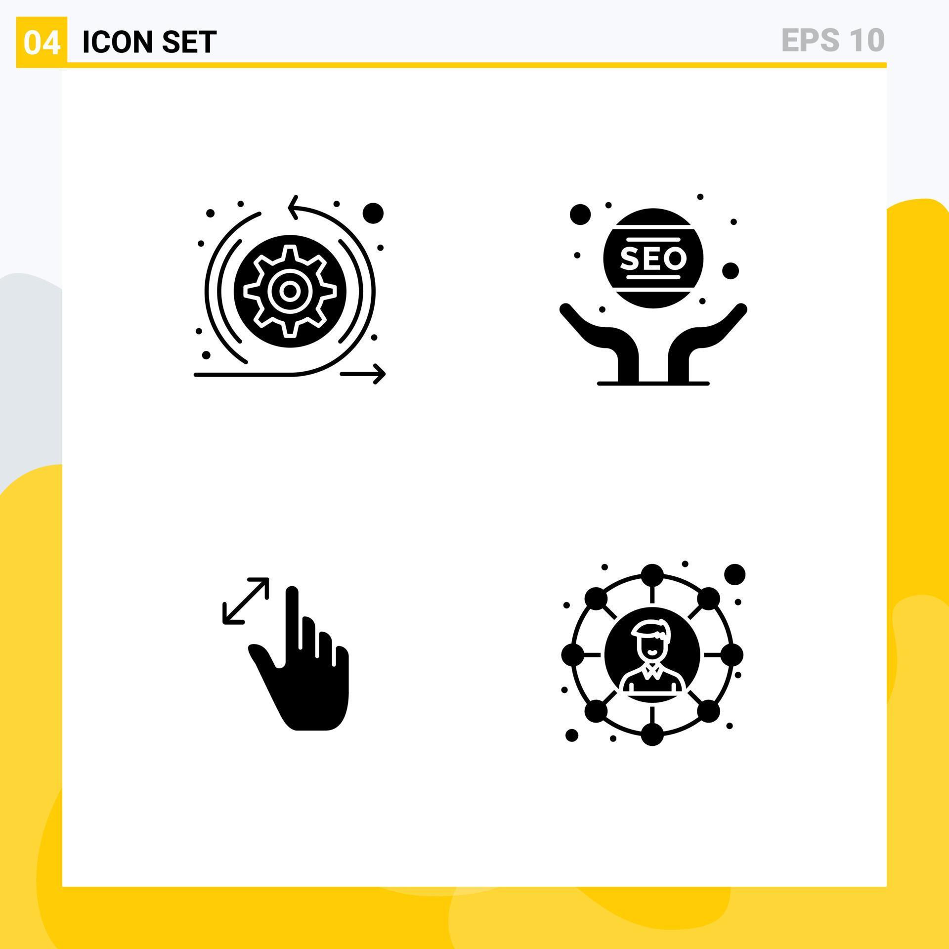User Interface Pack Of 4 Basic Solid Glyphs Of Agile Expand Sprint